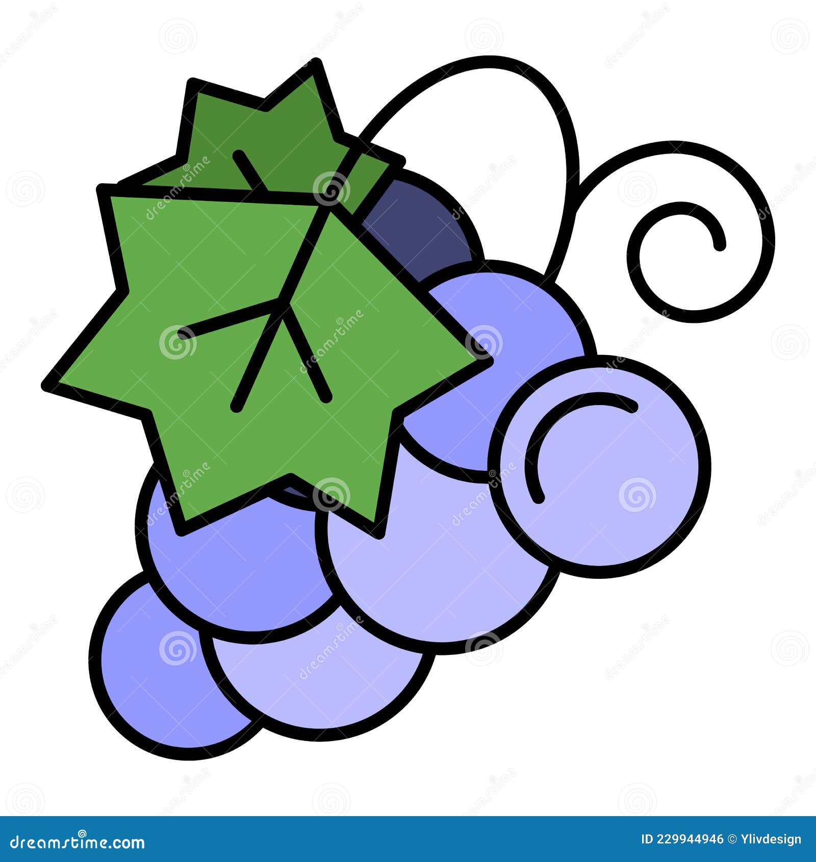Concord Grape Icon Color Outline Vector Stock Vector - Illustration of ...