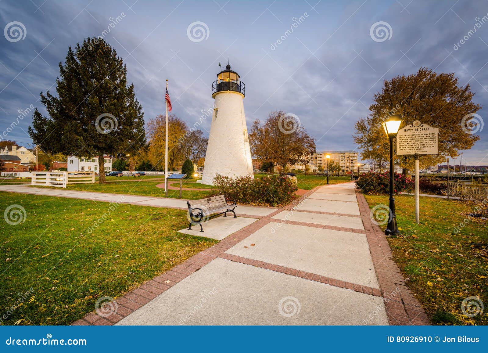 Concord Point Lighthouse in Havre De Grace, Maryland. Stock Photo ...