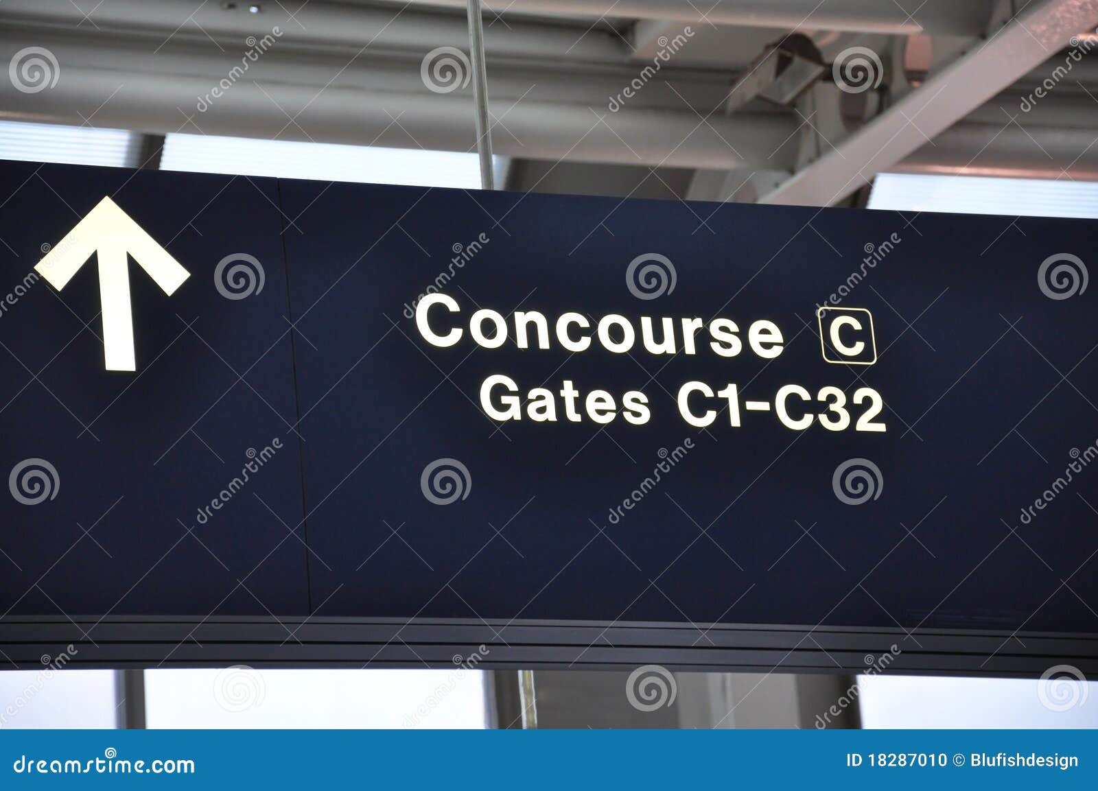 Concourse and Gate Airport Sign Stock Photo - Image of aviation ...