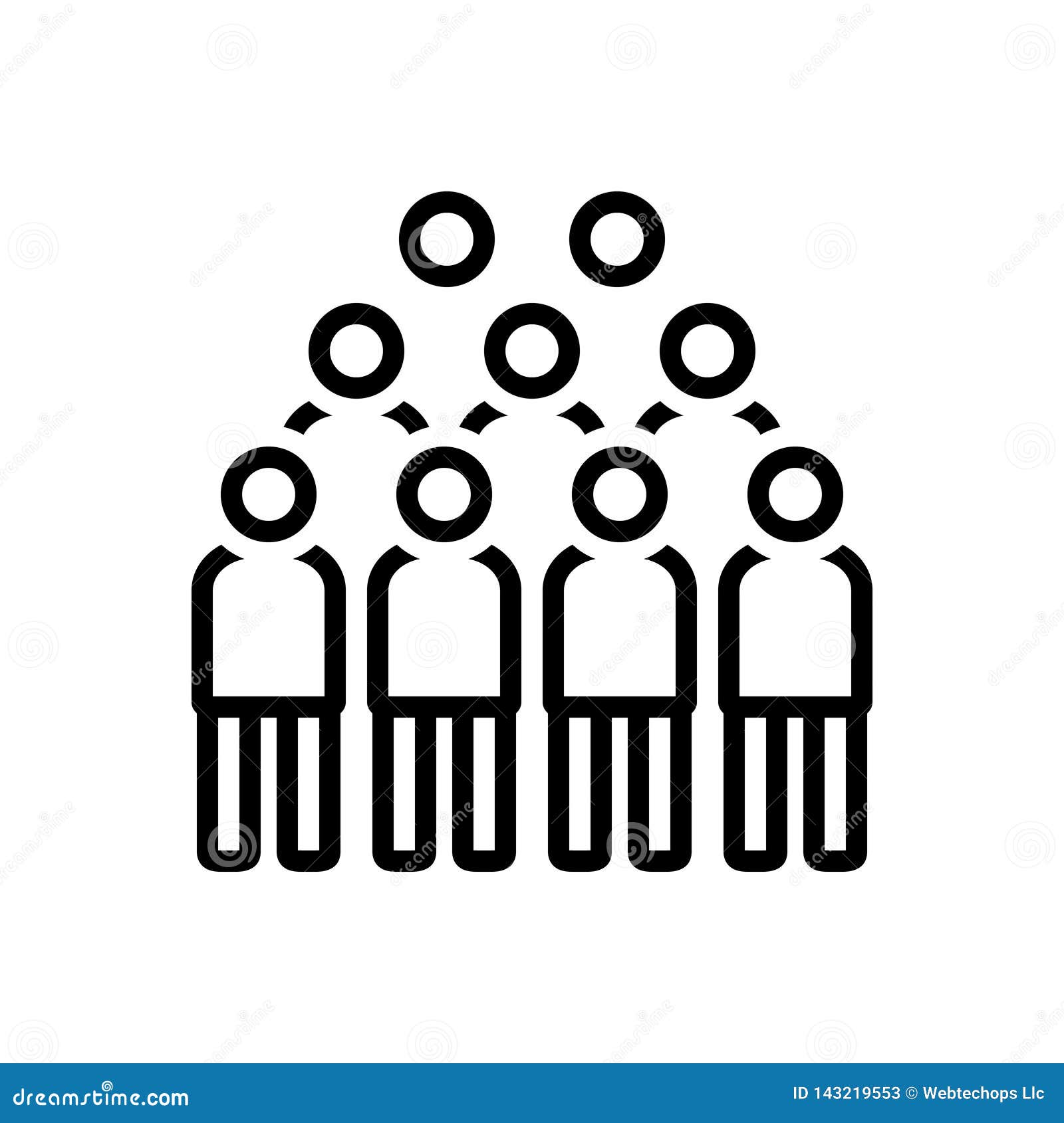 Black Line Icon for Concourse, Crowd and Multitude Stock Vector ...