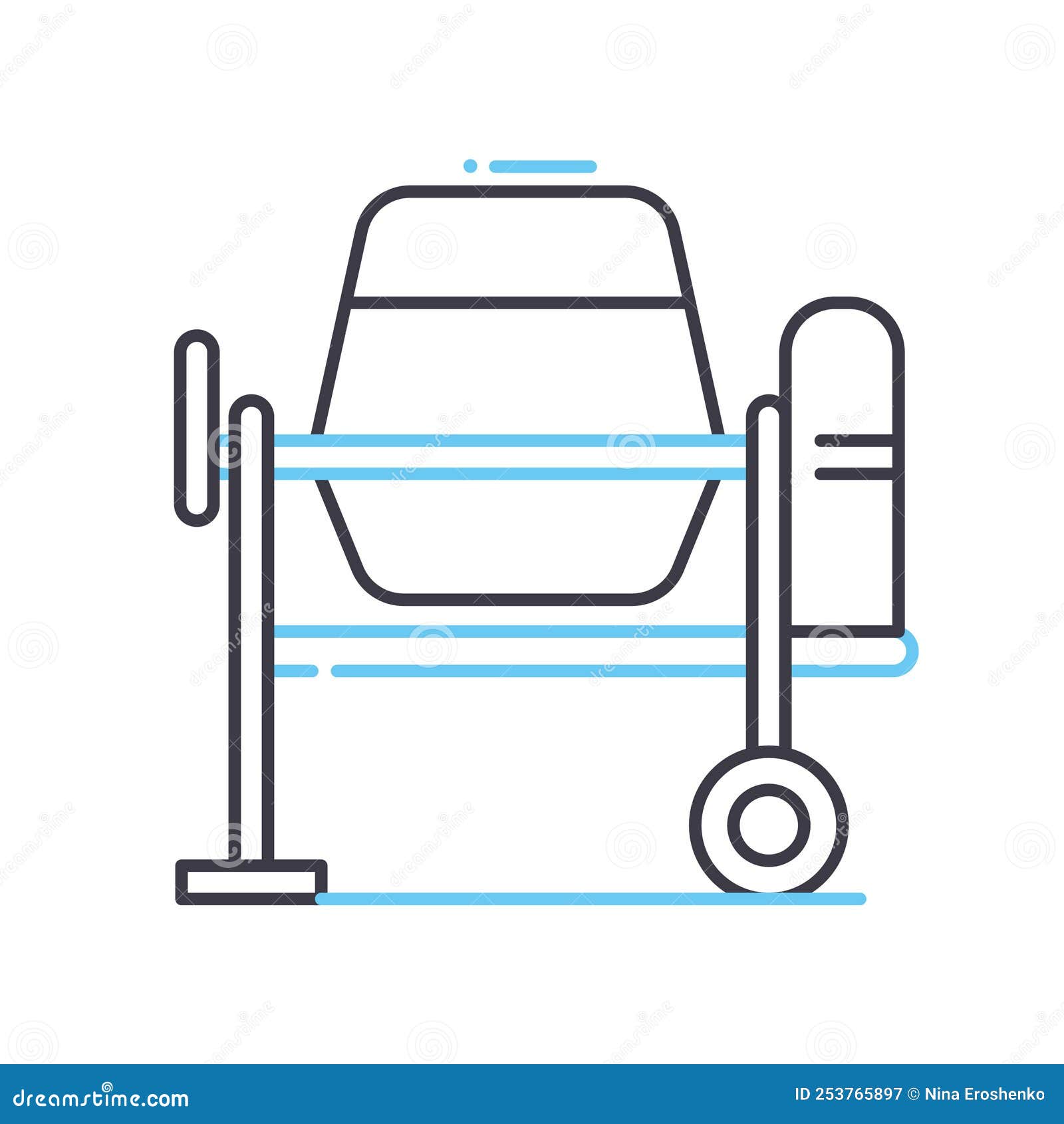 Concreate Mixer Line Icon, Outline Symbol, Vector Illustration, Concept ...