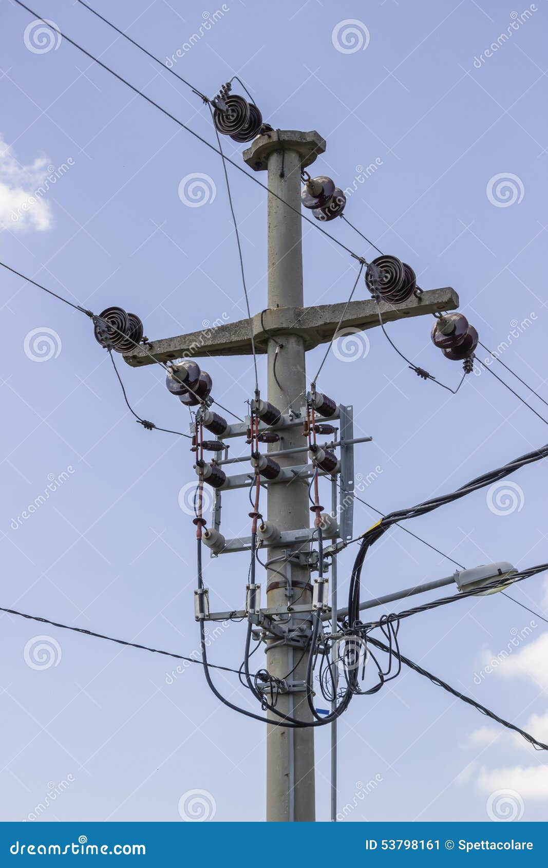 Concreet Pole Electrical Pole With Power Lines Royalty-Free Stock Image ...