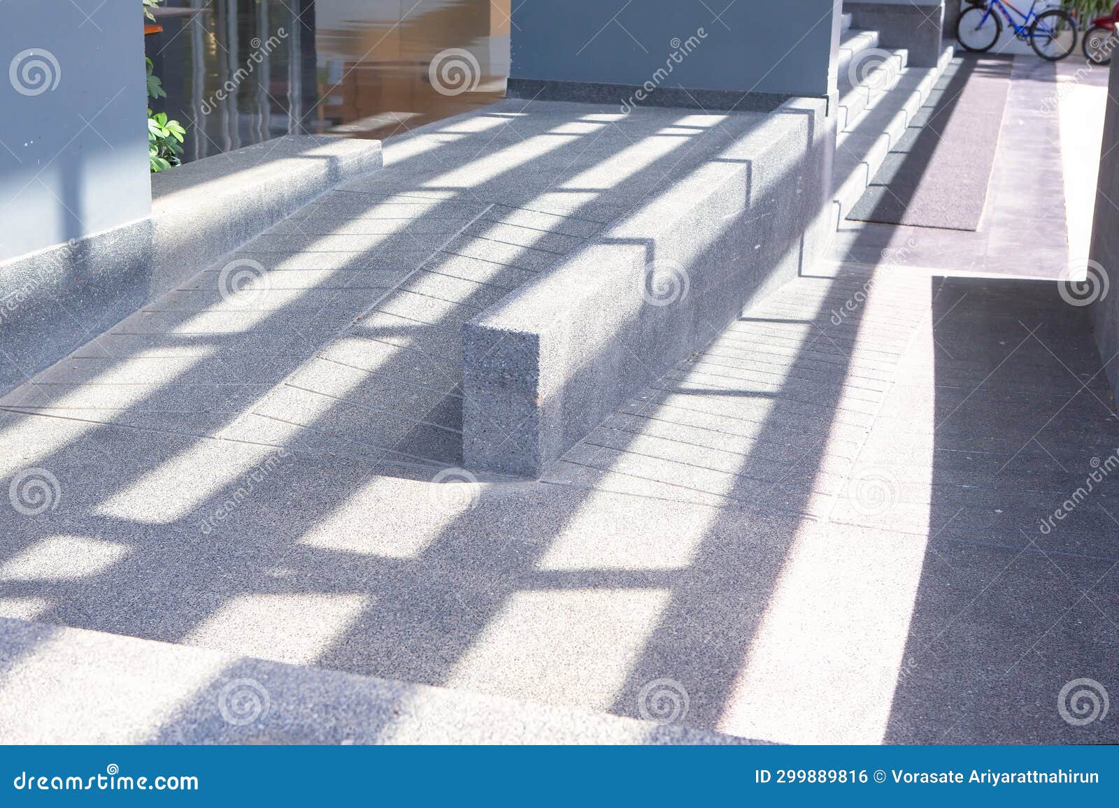 Concret Ramp Way with Shadow for Support Wheelchair Disabled People ...