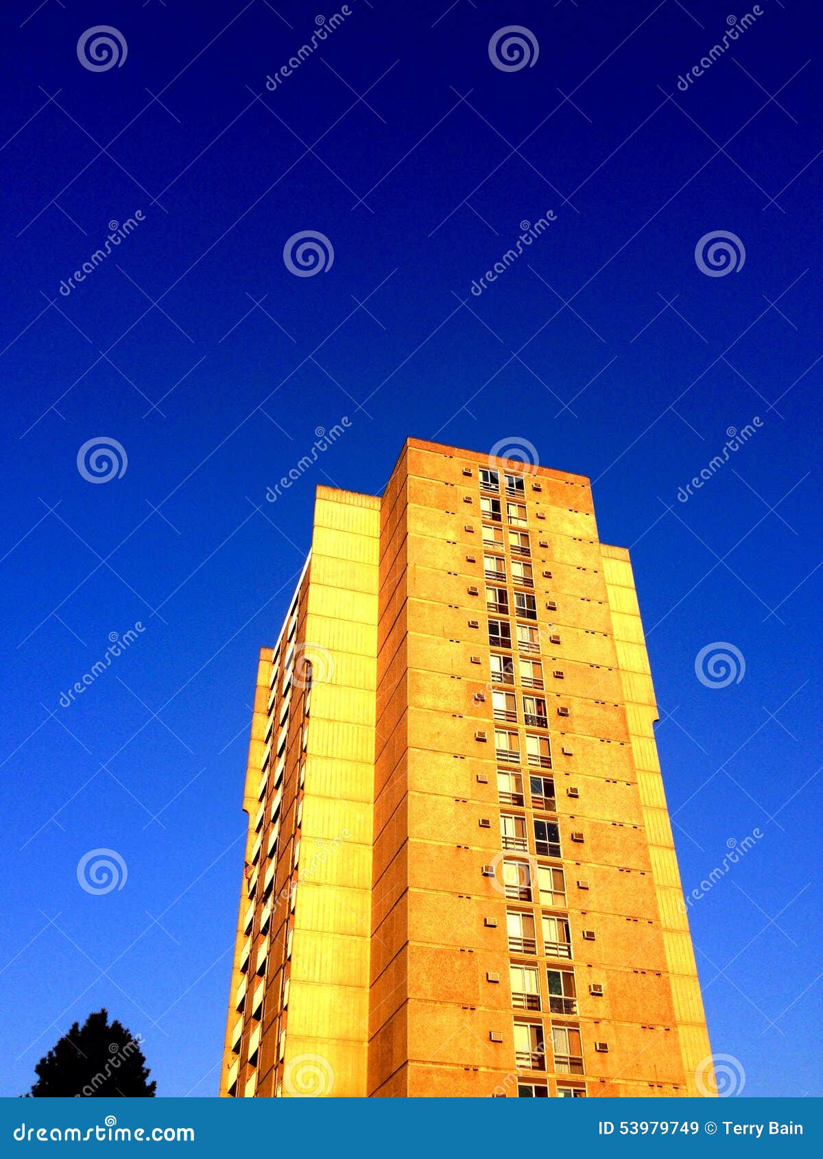 A Concrete Apartment Building Looking Skyward Royalty-Free Stock ...