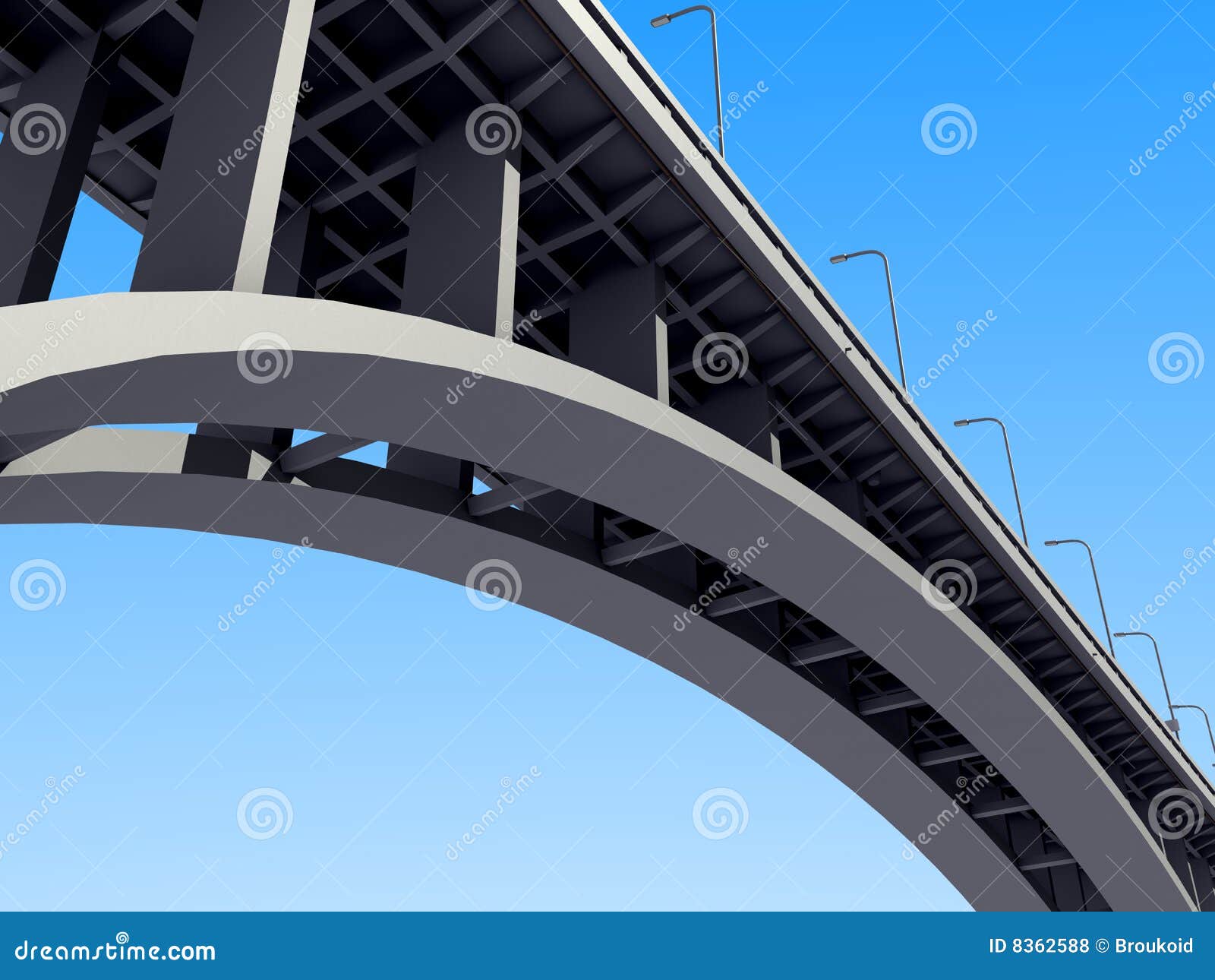 Concrete arch bridge stock illustration. Illustration of large - 8362588