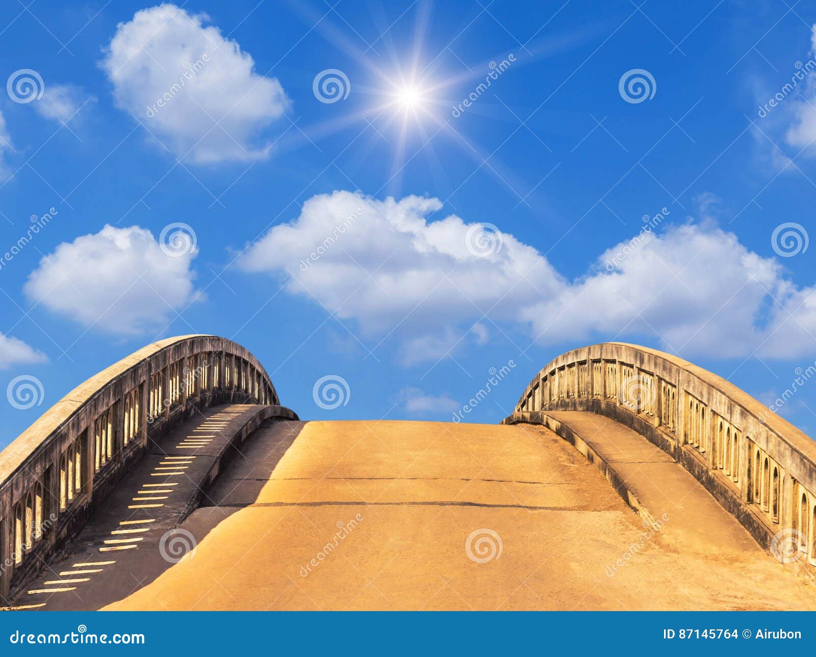Concrete Arch Bridge Cross the Canal Stock Photo - Image of ...
