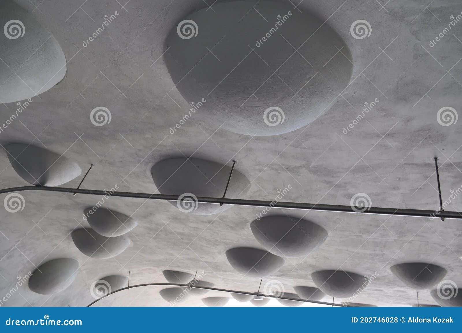 Concrete Architectural Structure with Bubble Insets Stock Photo - Image ...