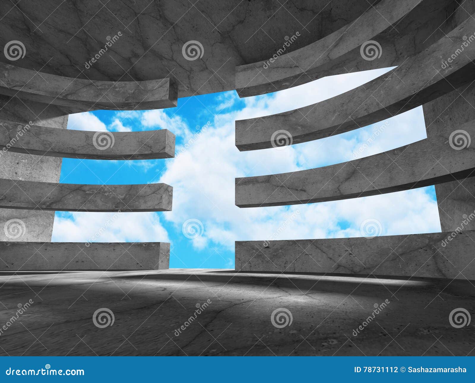 Concrete Architecture Concept. Abstract Construction Background Stock ...