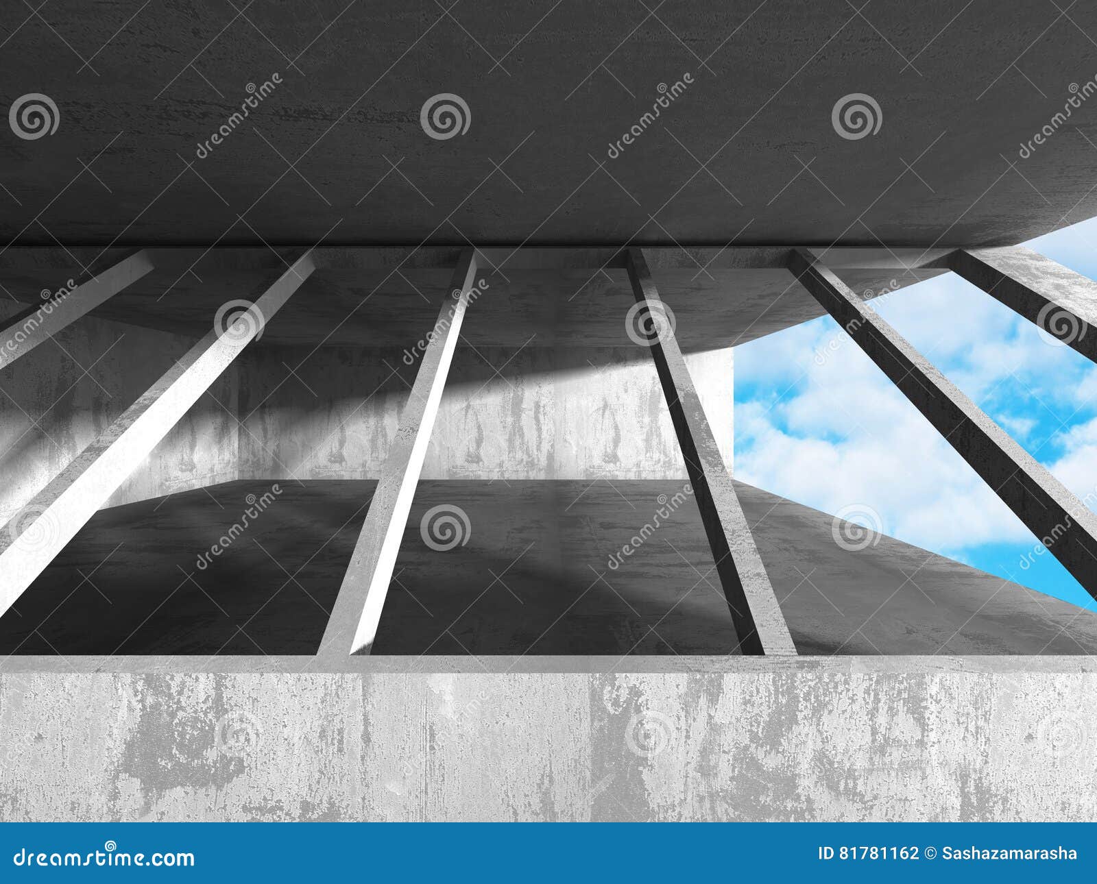 Concrete Architecture Concept. Abstract Construction Background Stock ...