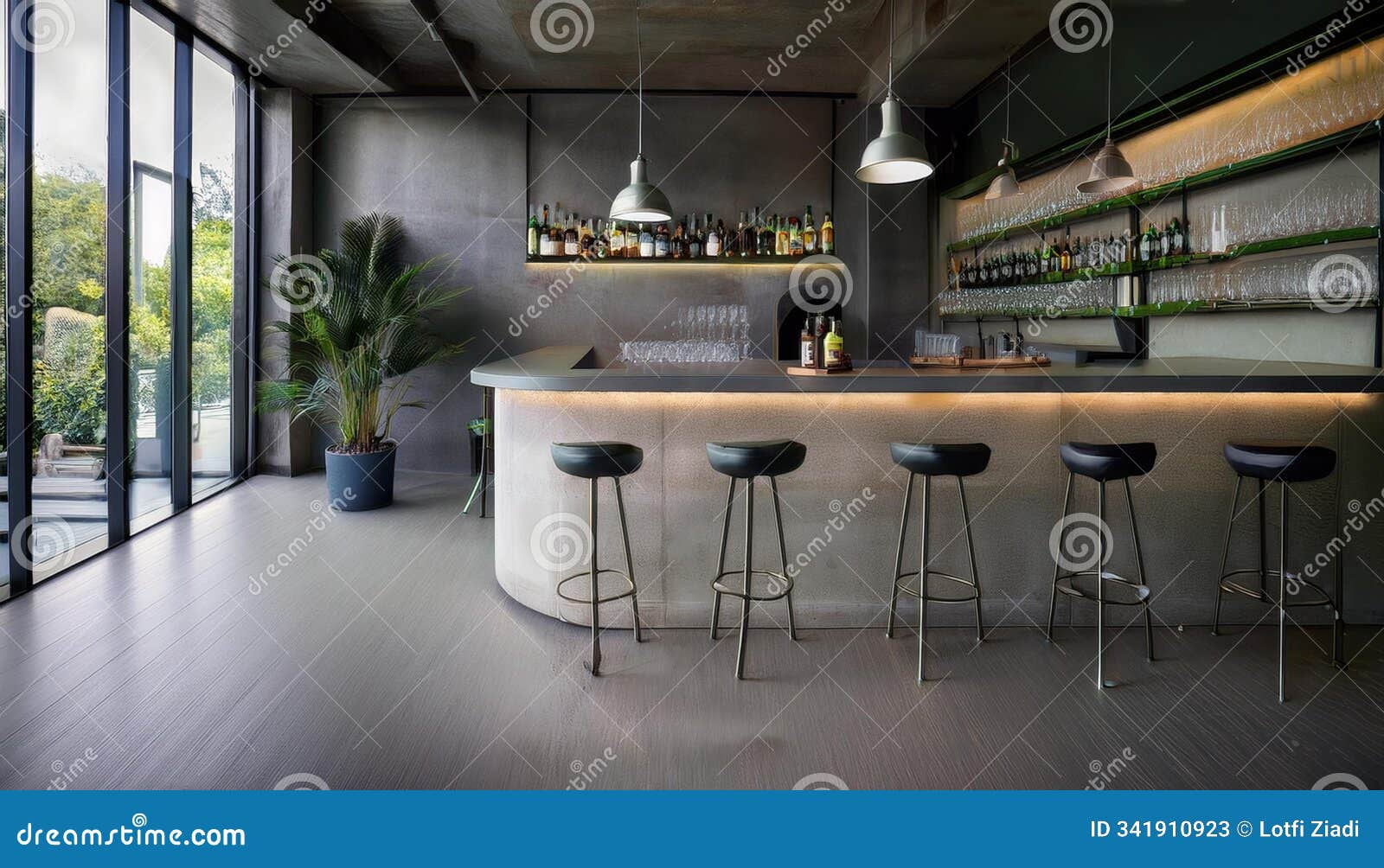 Concrete bar counter stock illustration. Illustration of accents ...