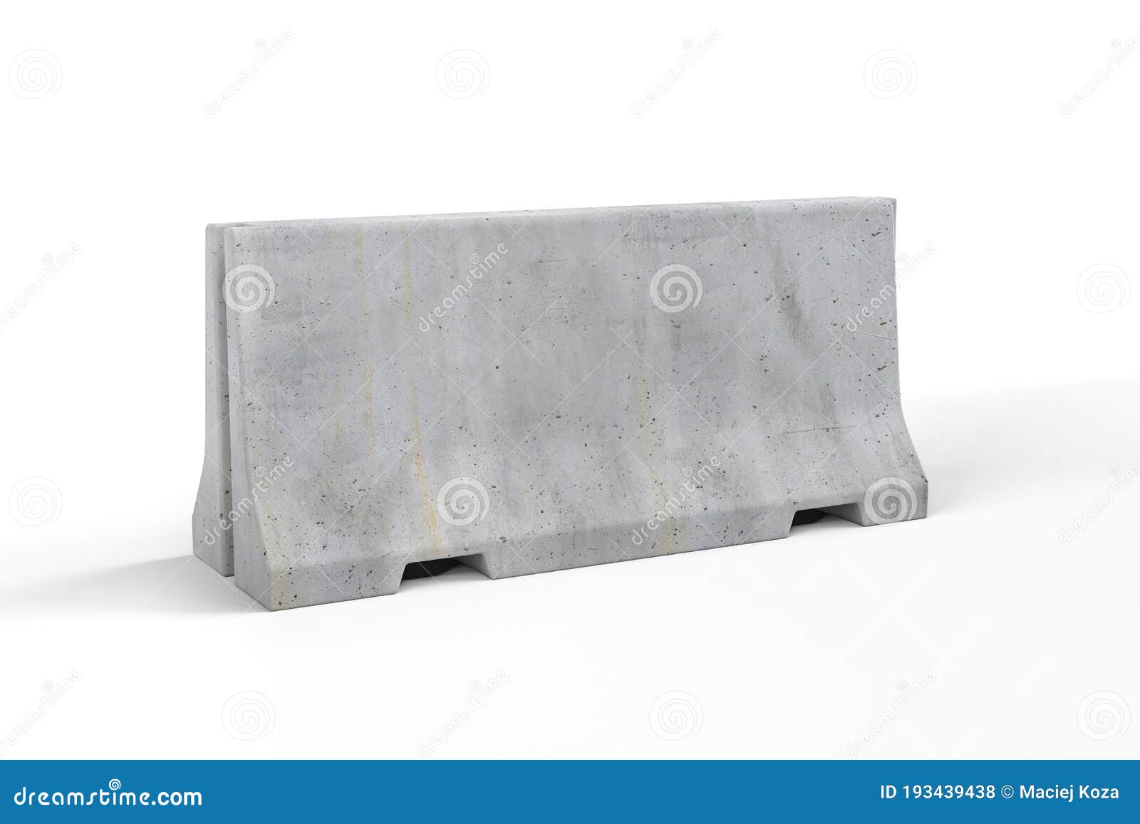 Concrete Barricade Mockup Isolated On White Background Stock ...