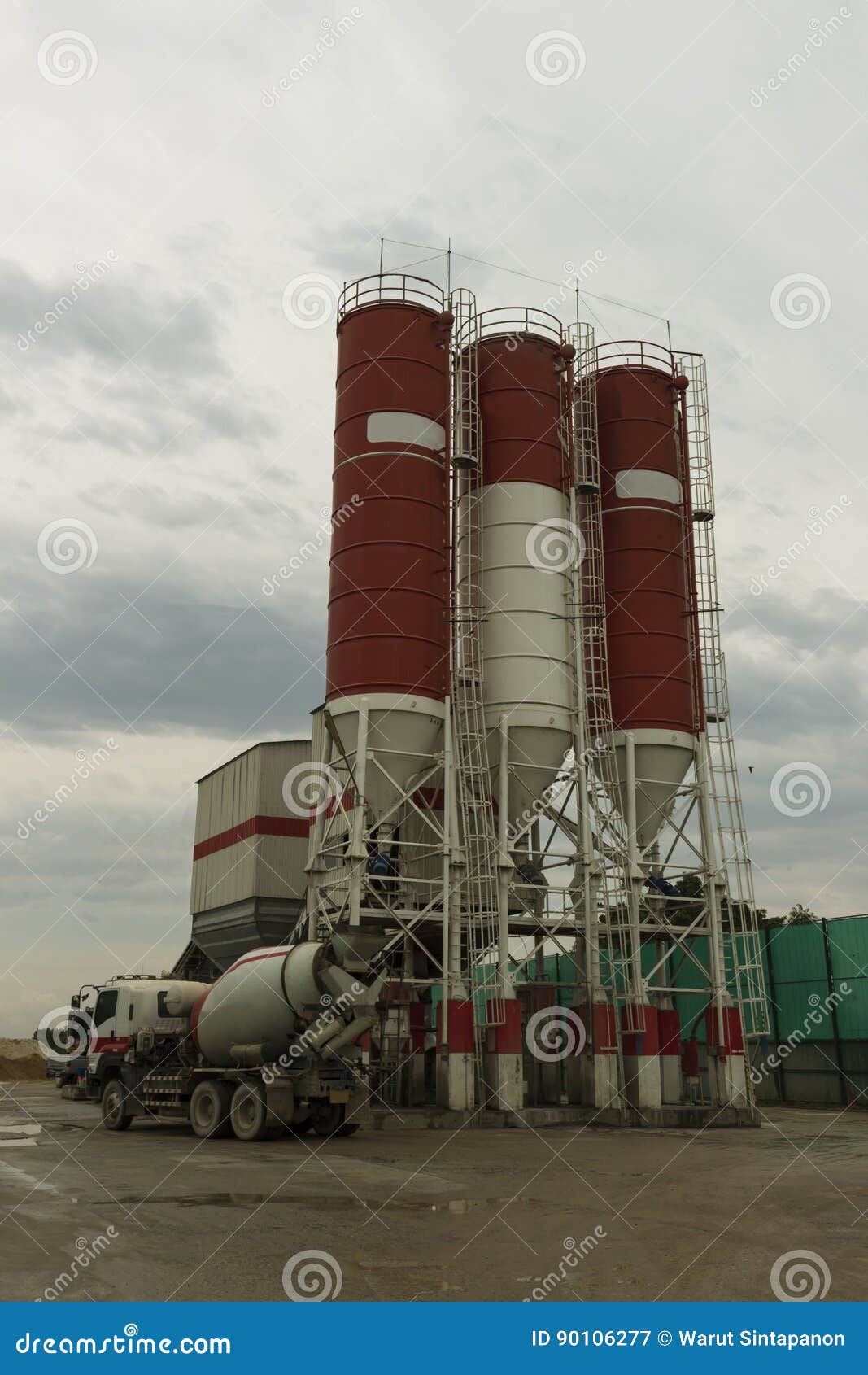 A concrete batching plant stock image. Image of cement - 90106277