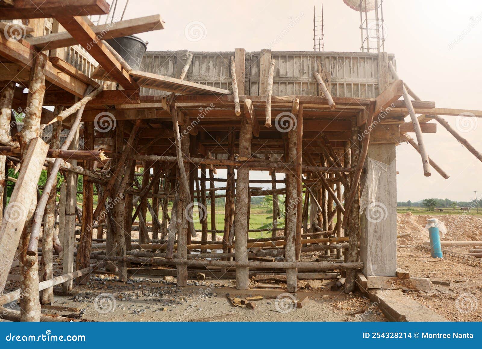 Concrete Beam Formwork and Supporting the Beam on Construction Site ...