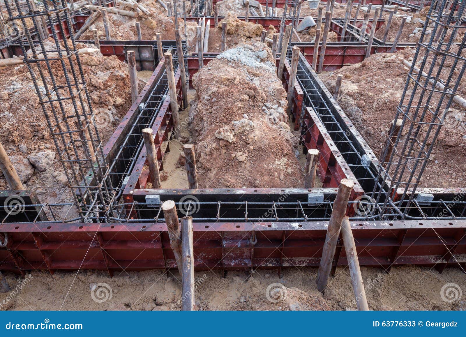 Concrete Beam Mold for House Construction Stock Image - Image of ground ...