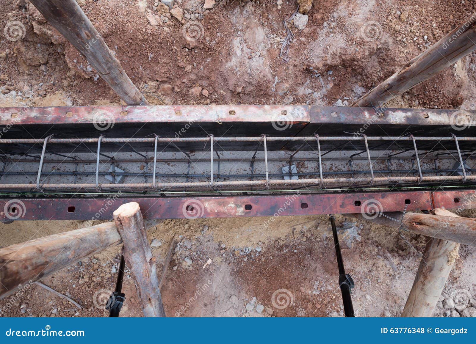 Concrete Beam Mold for House Construction Stock Photo - Image of metal ...