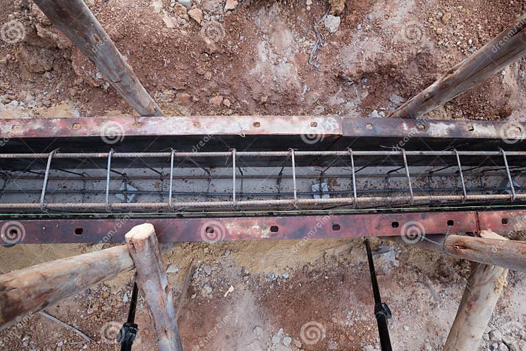 Concrete Beam Mold for House Construction Stock Photo - Image of metal ...