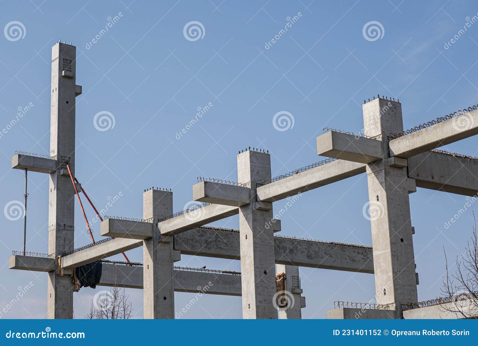 Concrete Beams on Construction Site Stock Photo - Image of building ...