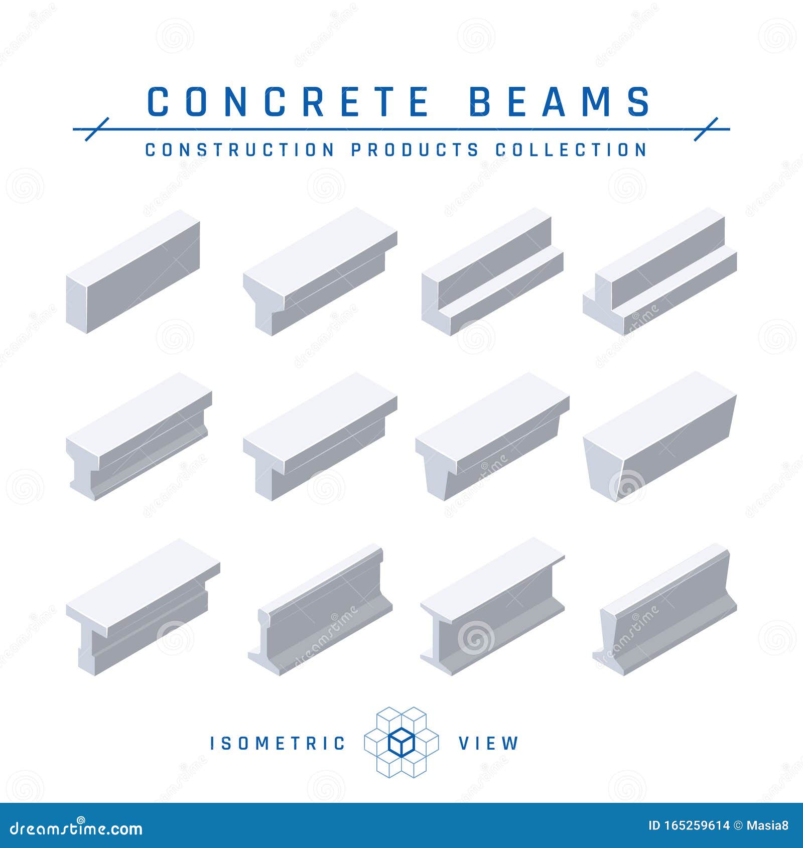 Concrete Beams in Isometric View, Vector Icon Stock Vector ... Concrete Beams in Isometric View, Vector Icon Stock Vector ...