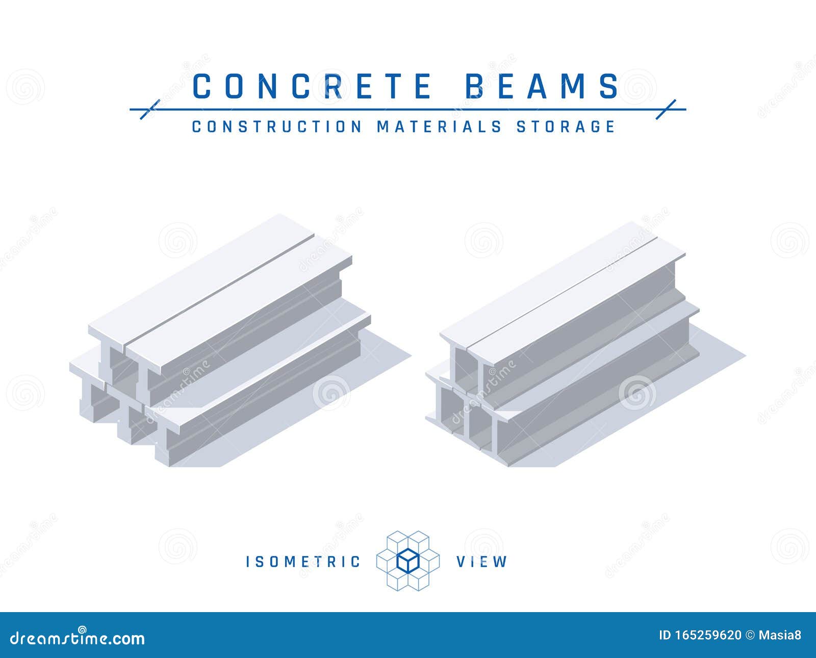 Concrete Beams in Isometric View, Vector Icon Stock Vector ... Concrete Beams in Isometric View, Vector Icon Stock Vector ...