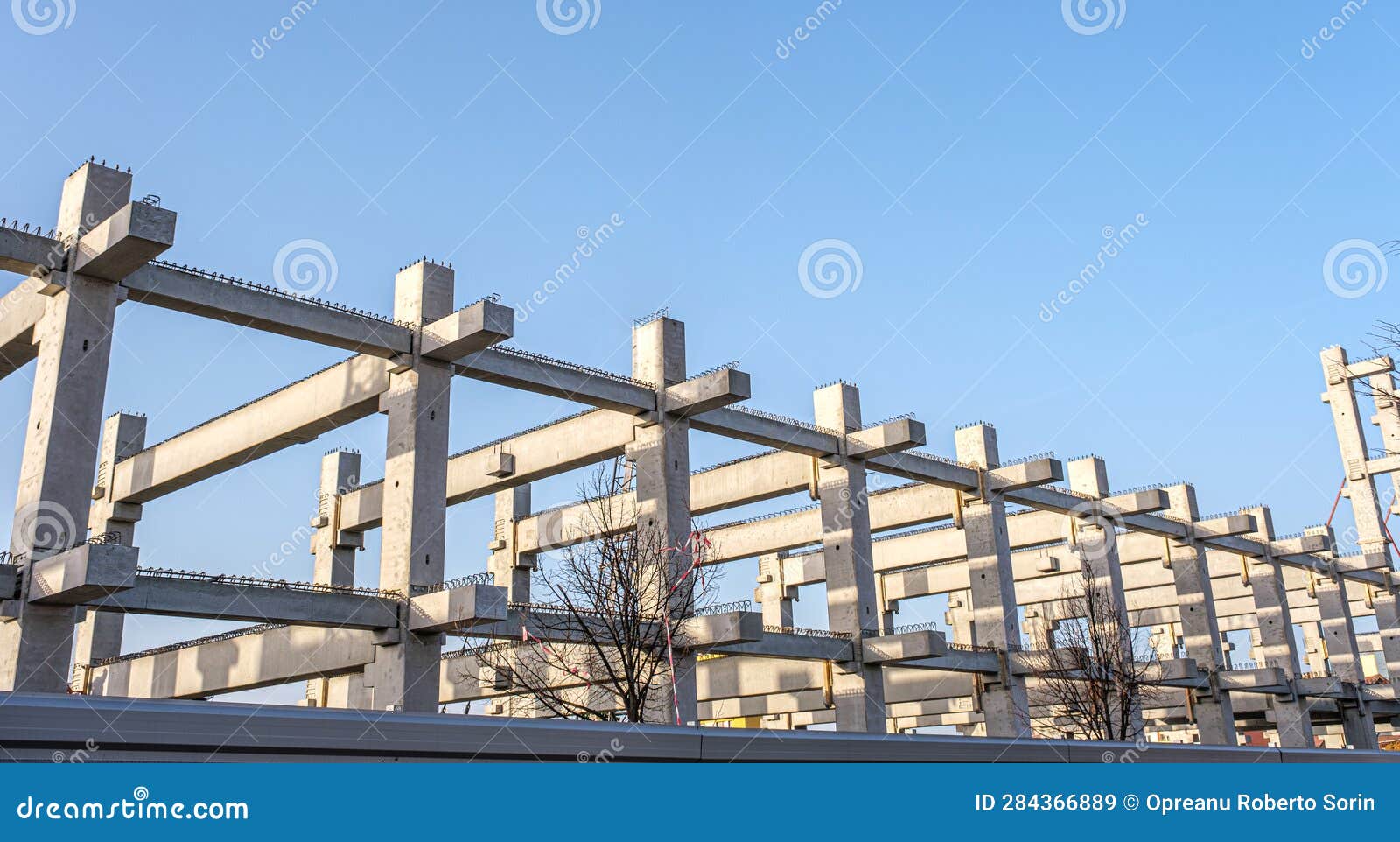 Concrete Beams at the Municipal Stadium Building Site Stock Image ...