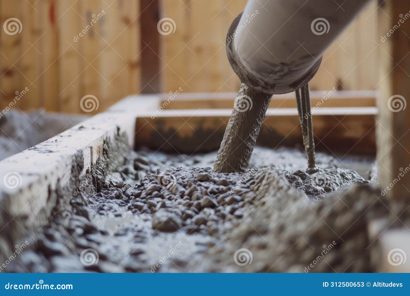 Concrete Being Poured into Formwork through a Pipe Stock Image - Image ...
