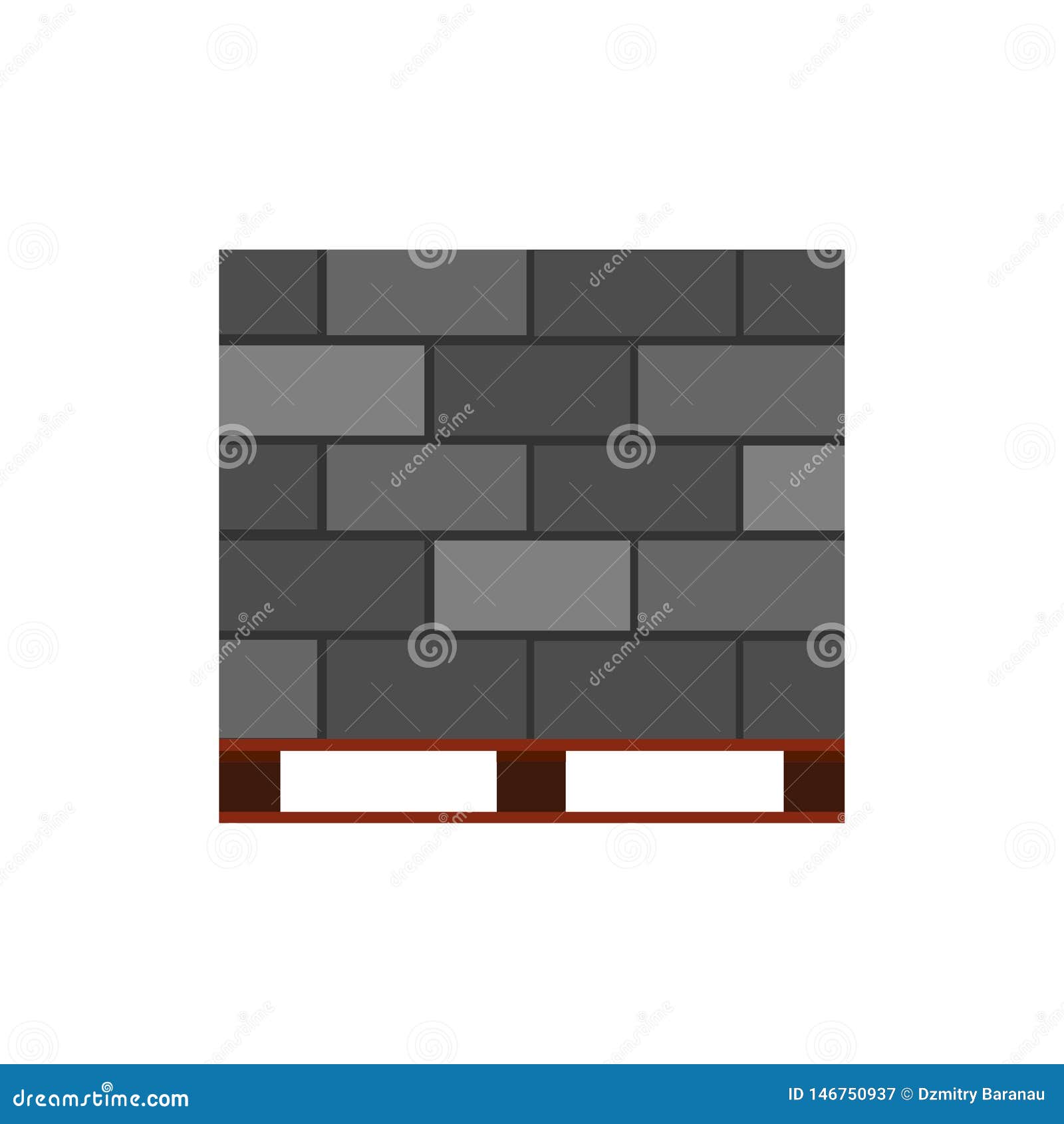 Concrete Masonry Unit Symbol In Black Color Cartoon Vector ...