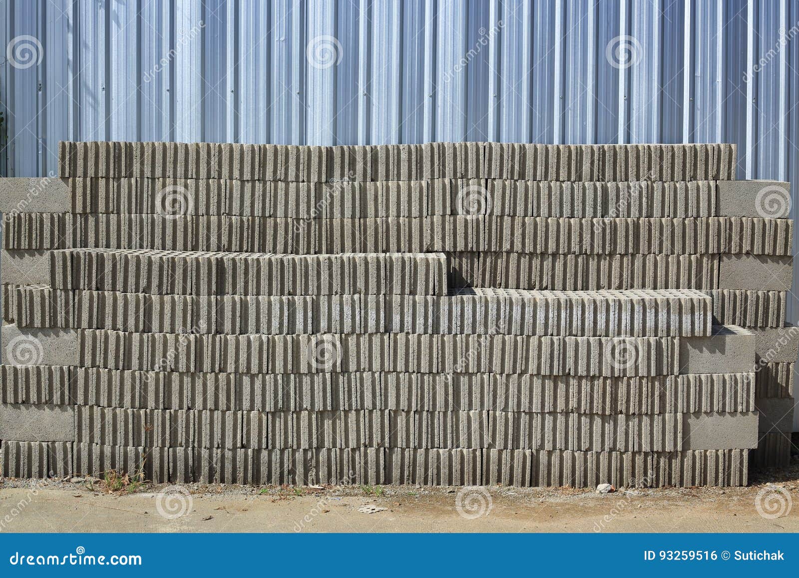 Concrete block stock photo. Image of block, heap, fence - 93259516