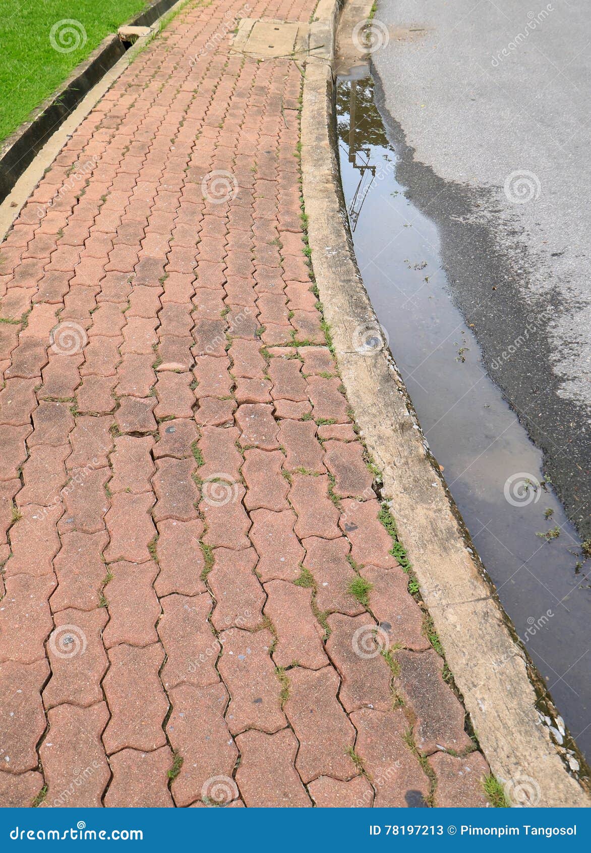 Concrete block footpath stock image. Image of perspective - 78197213