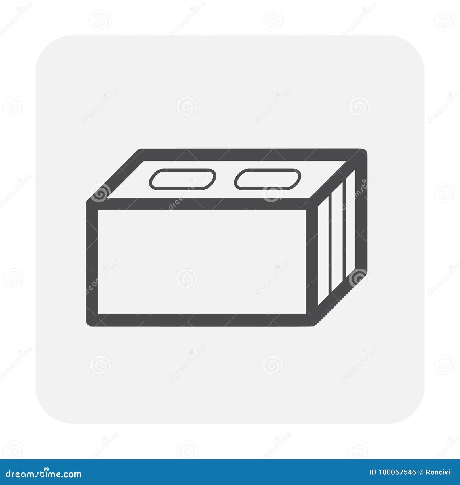 Concrete block icon stock vector. Illustration of grey - 180067546