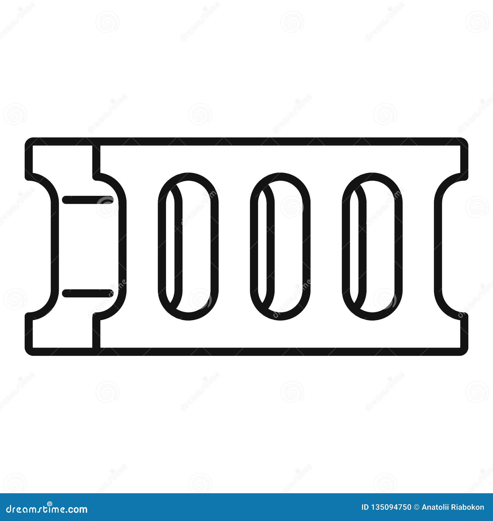 Concrete Block Icon, Outline Style Stock Vector - Illustration of ...