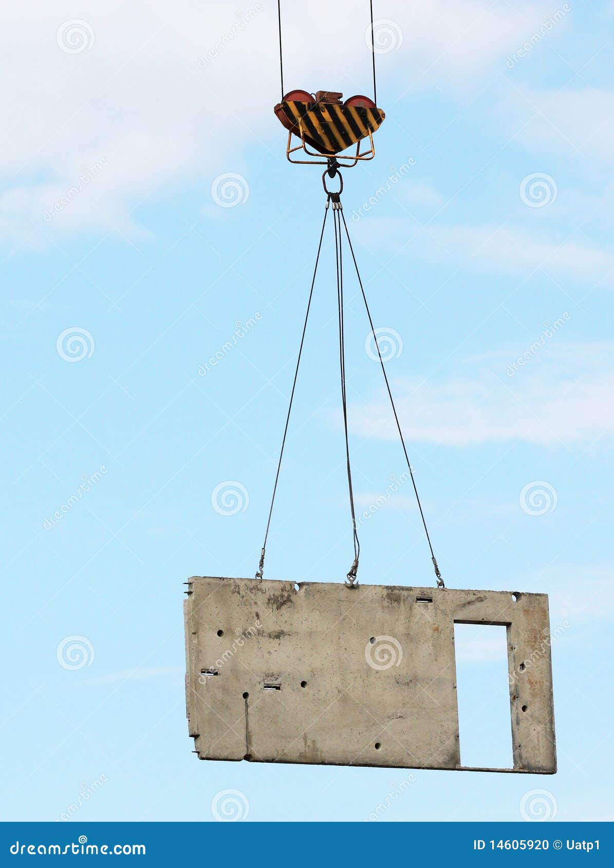Concrete Block Lifted by Tower Crane Stock Photo - Image of block ...