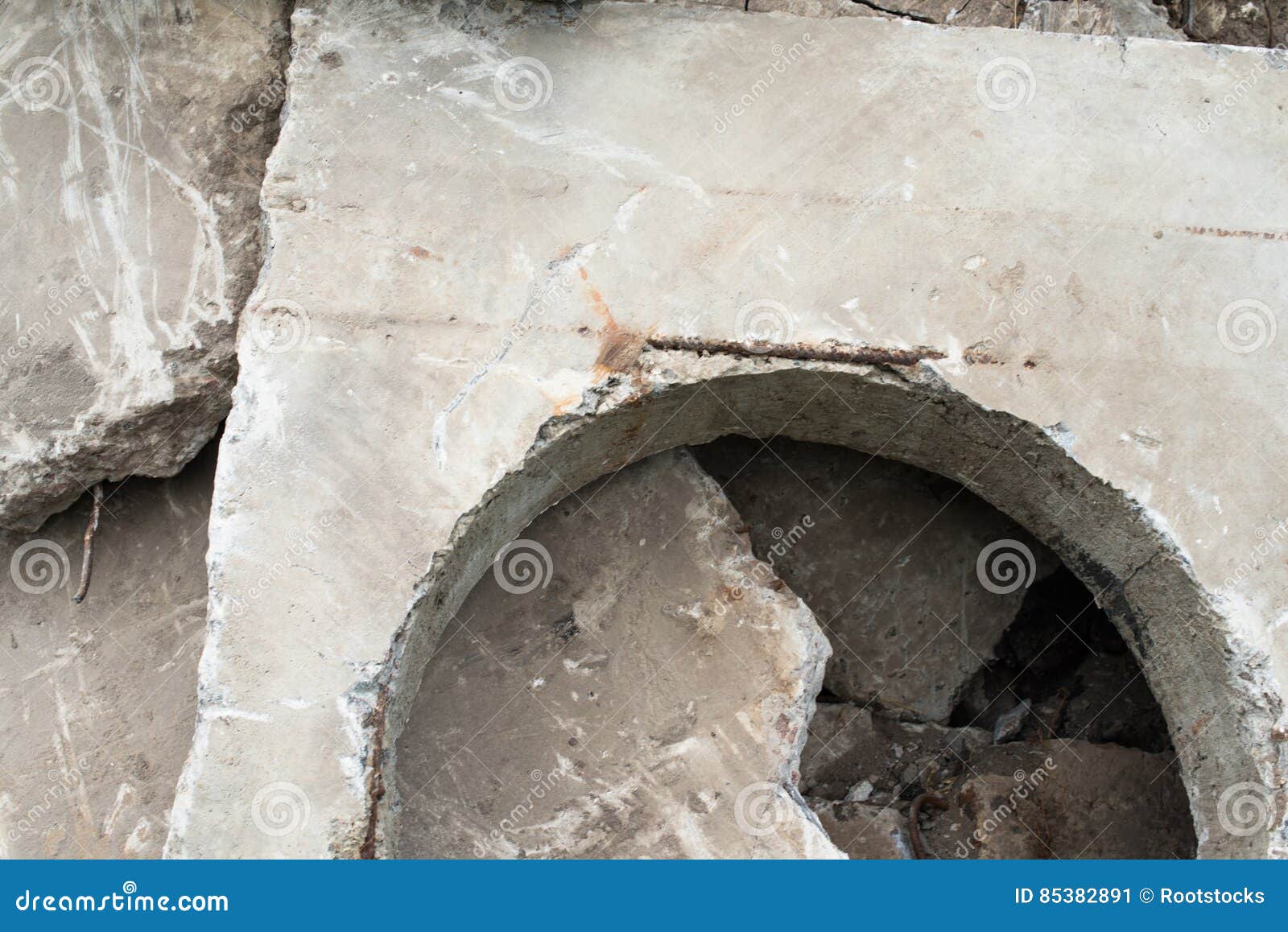 Concrete Block with the Manhole Opening Stock Image - Image of ...