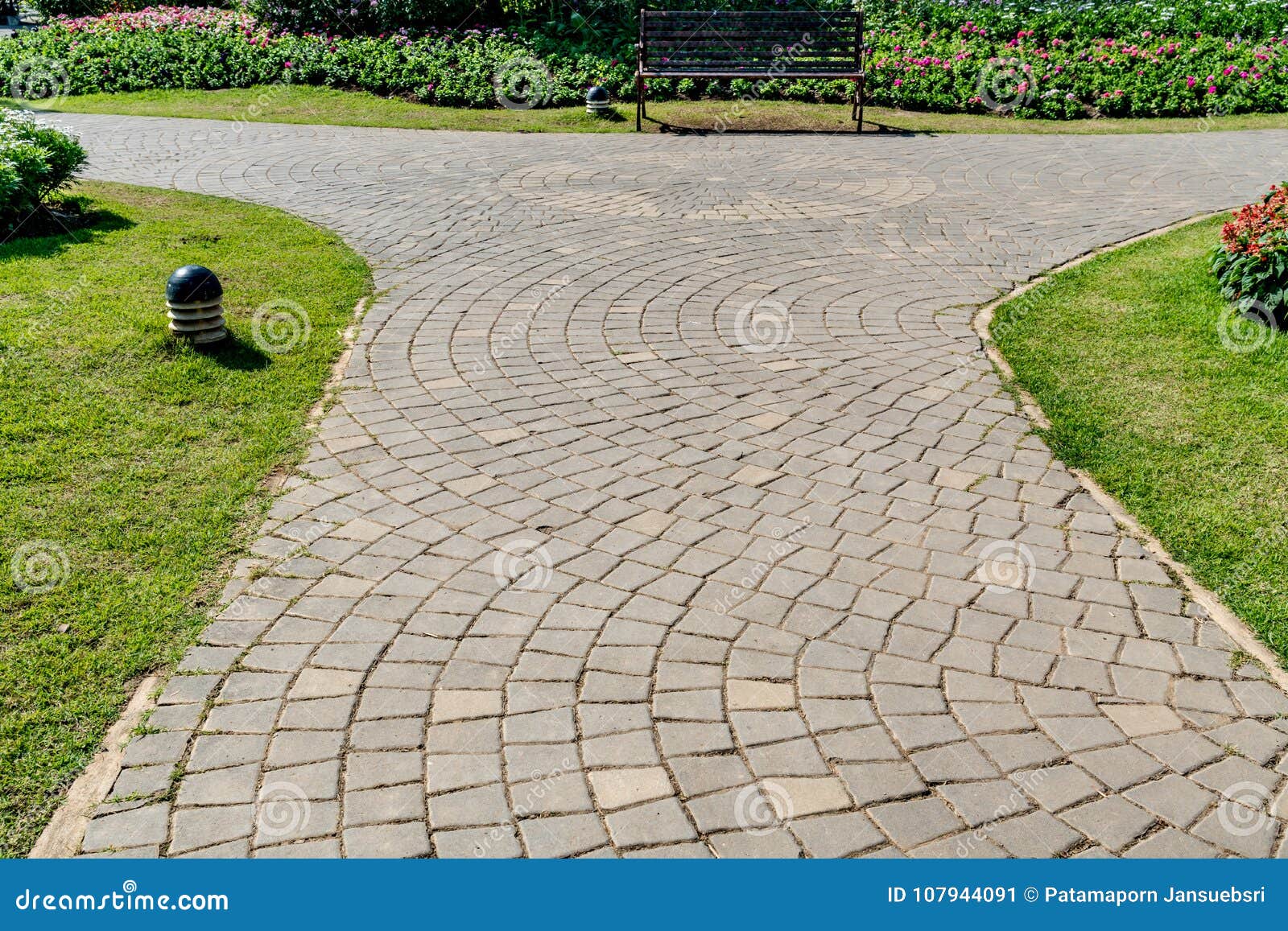 Concrete Pathway in garden stock image. Image of road - 107944091