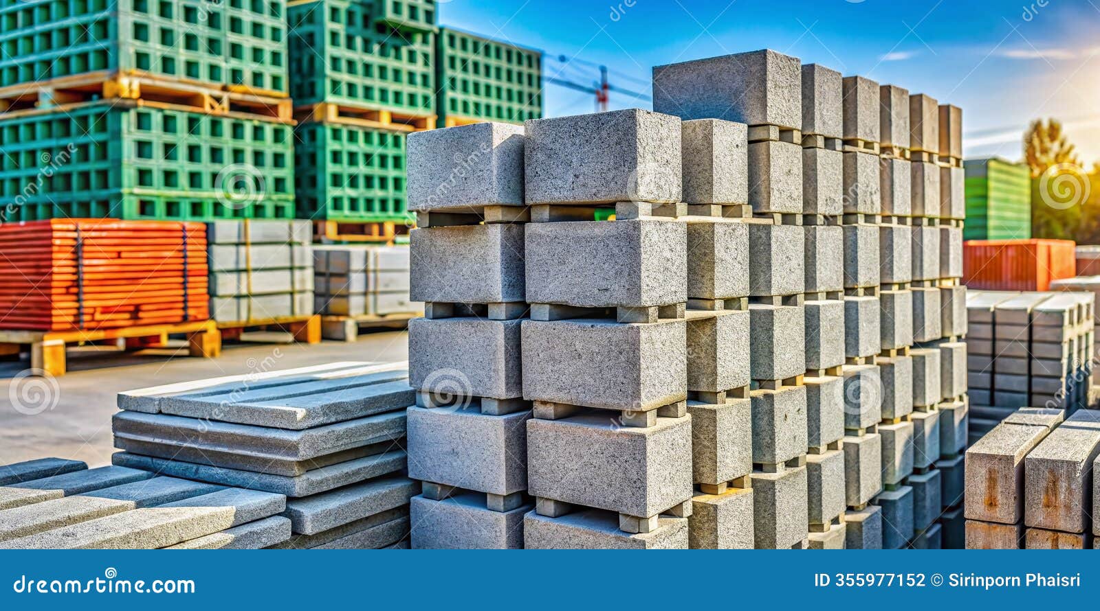Concrete Block Stacking on Construction Site a Sturdy Foundation for a ...