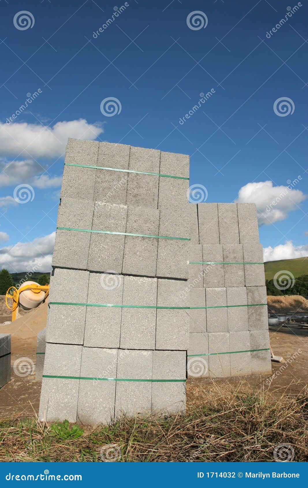 Concrete Block Stacks stock photo. Image of bricks, build - 1714032