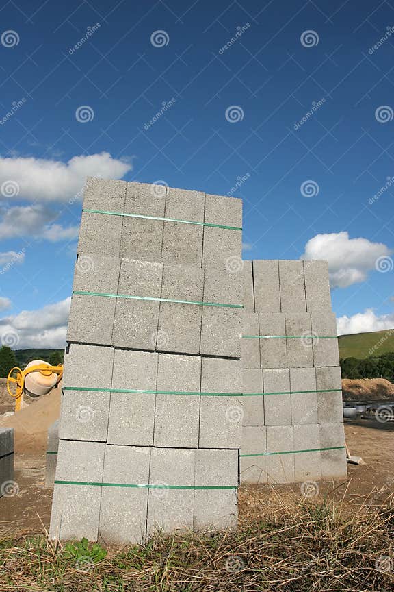 Concrete Block Stacks stock photo. Image of bricks, build - 1714032