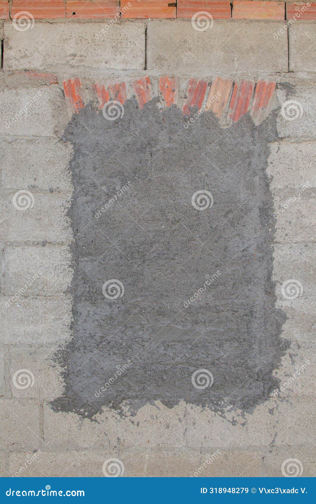 Wall Made of Blocks with a Bricked-up Window Stock Image - Image of ...