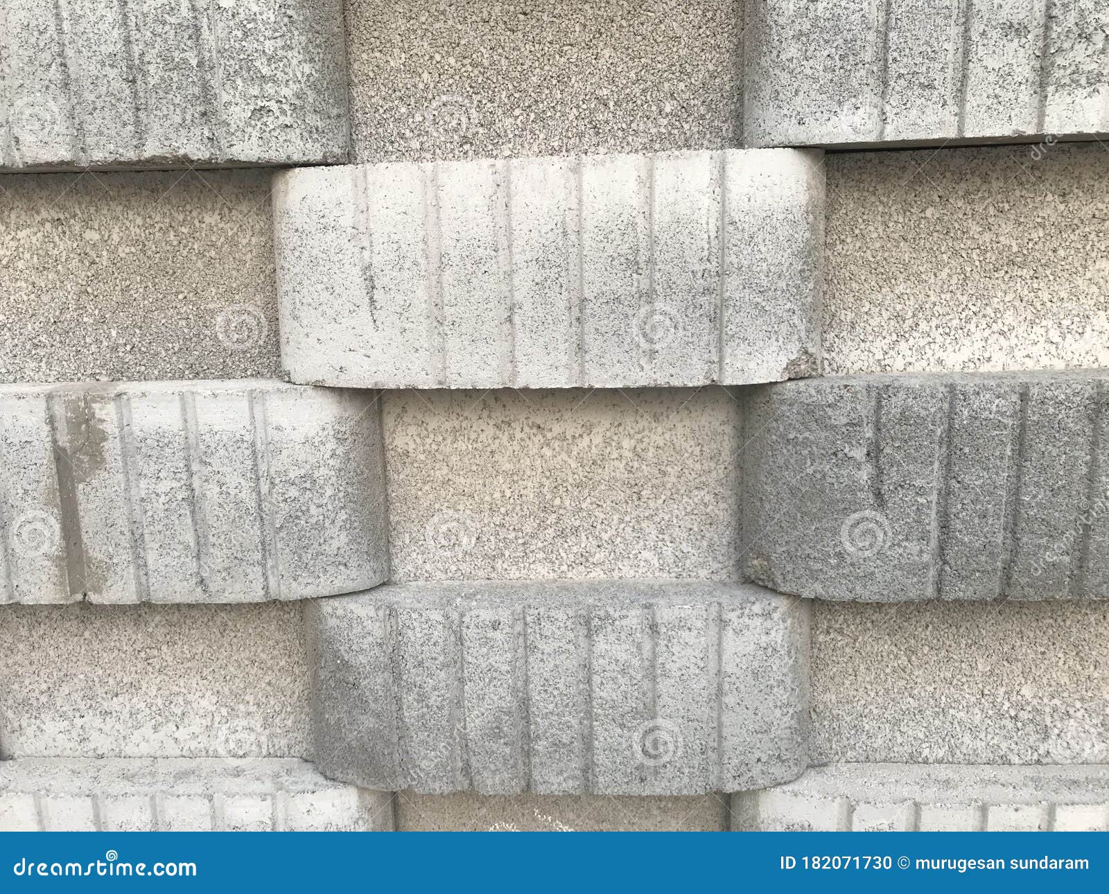 Concrete Block Wall Constructed for Public Toilet in Three Dimensional ...