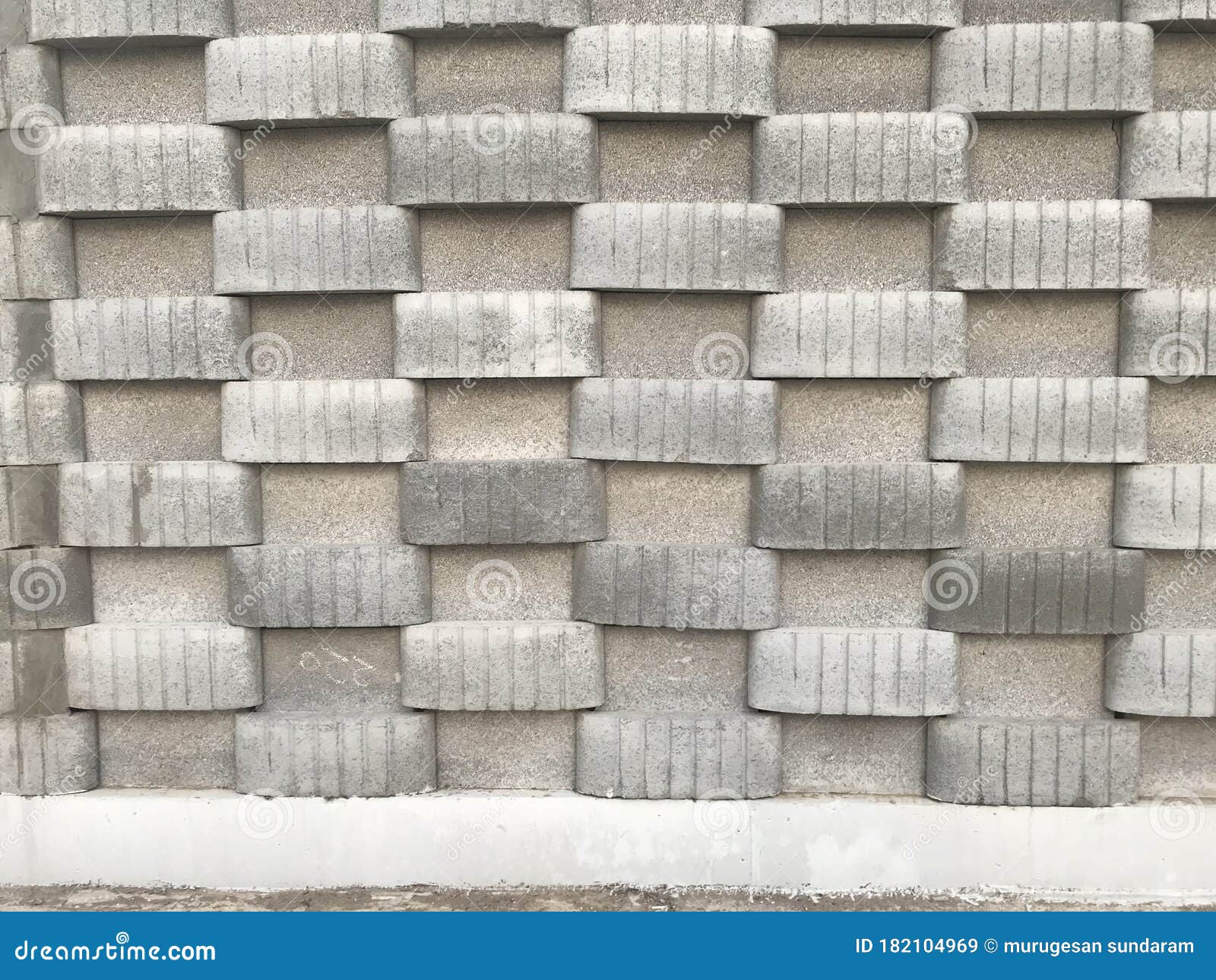 Concrete Block Wall Constructed for Public Toilet in Three Dimensional ...