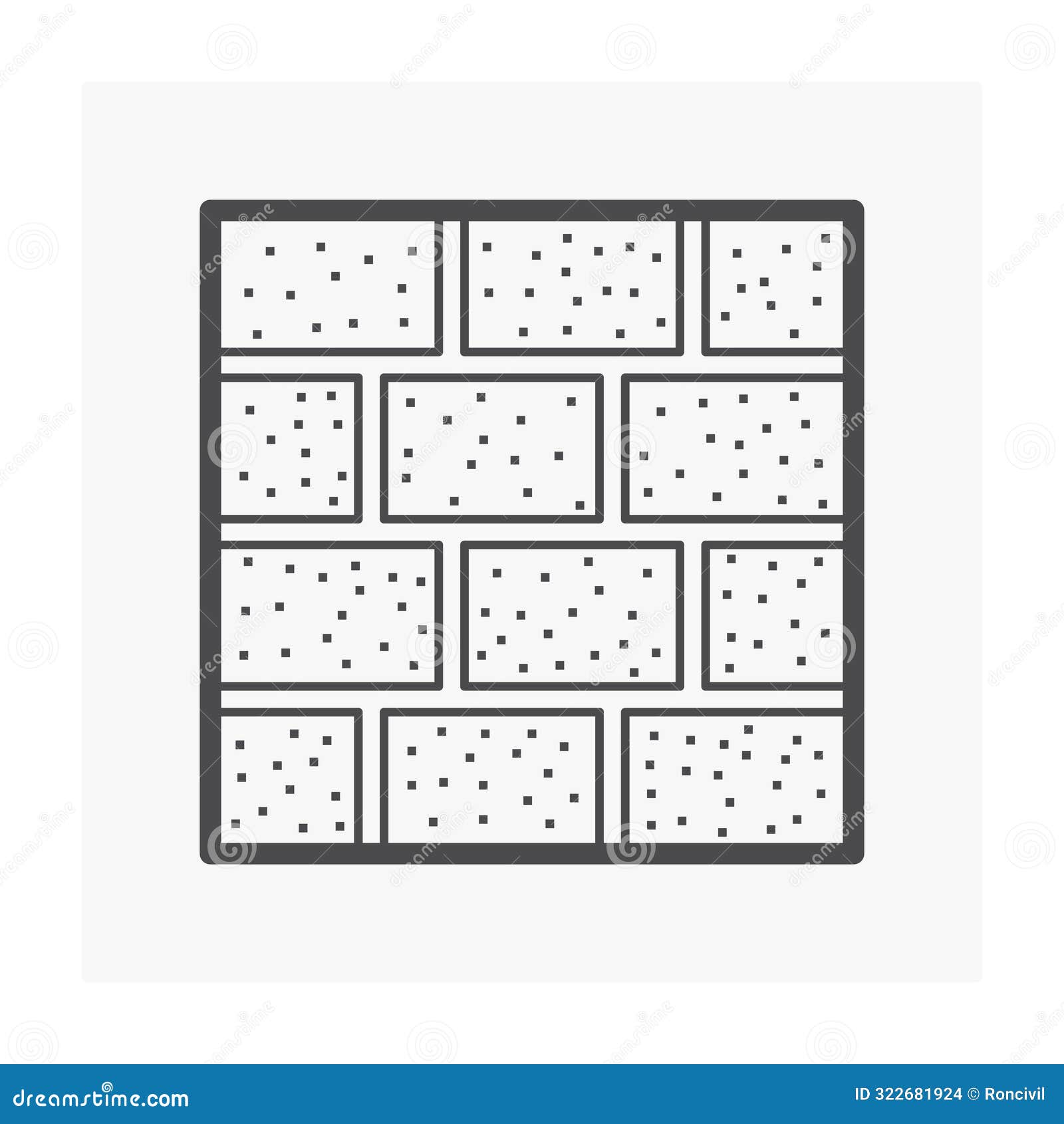 Concrete Block Wall Vector Icon. Material in Architecture and ...