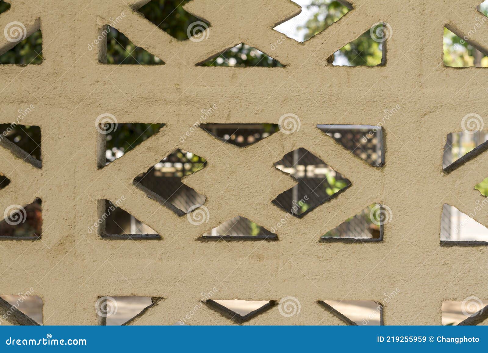 Concrete Block Wall With Ventilation Block In House Royalty-Free Stock ...