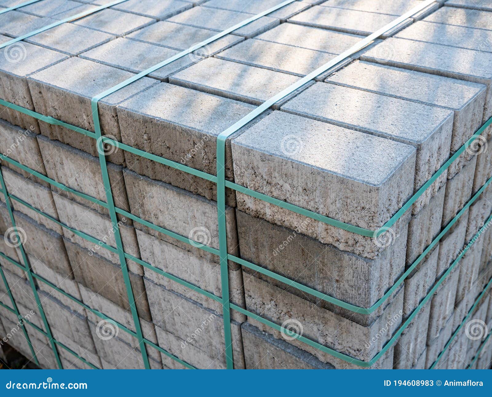 Concrete Blocks Building Material for Path Construction Stock Image ...