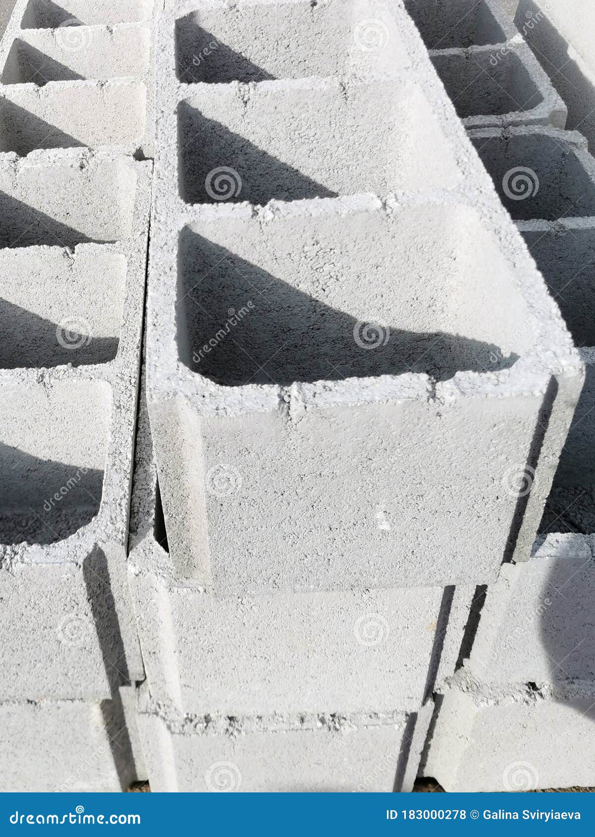 Concrete Blocks for Construction Grey and Empty Inside Stock Photo ...