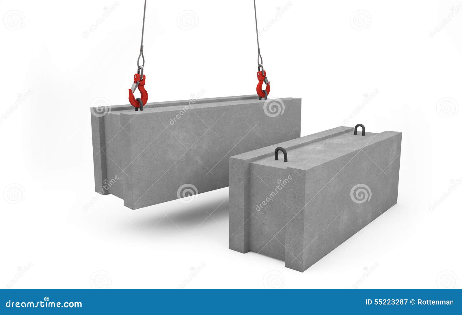 Concrete Blocks for Construction Lifted Stock Illustration ...