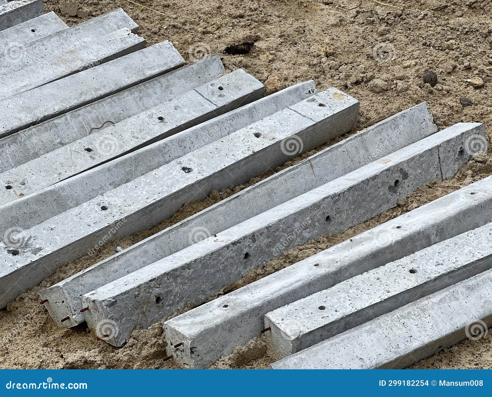Concrete Blocks at Construction Site Stock Photo - Image of pile, stack ...