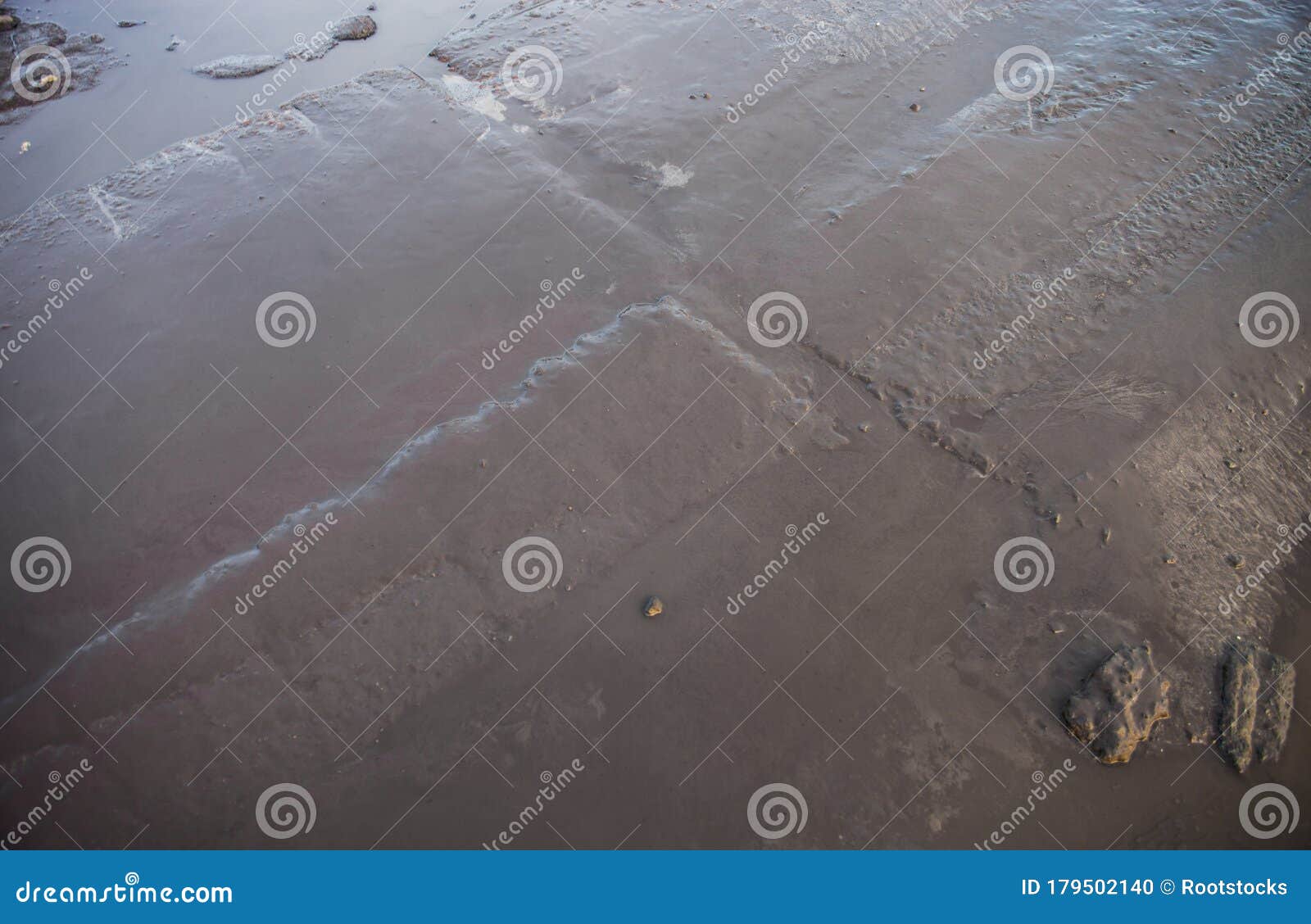 Concrete Blocks Covered with Mud Stock Photo - Image of pavement ...
