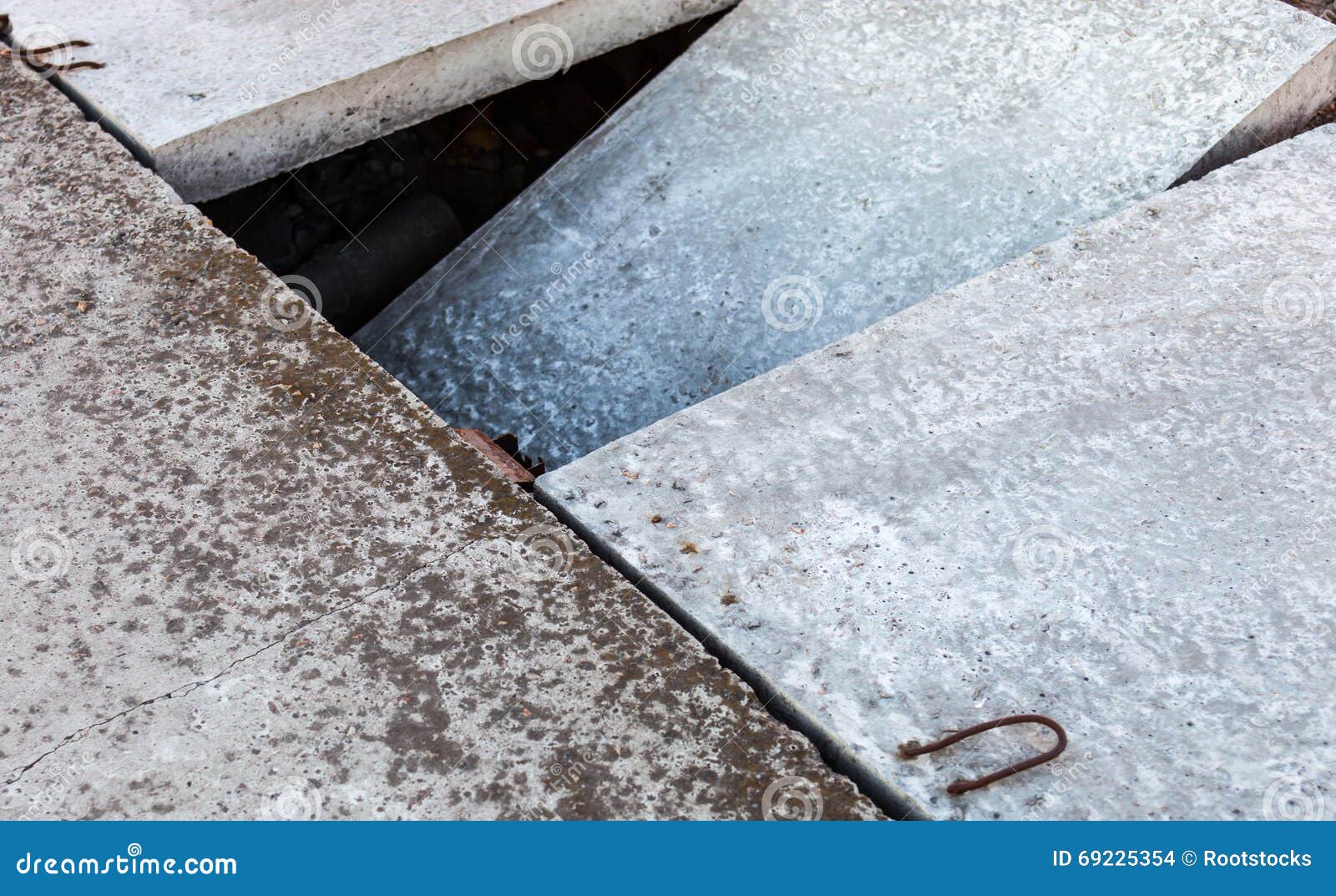 Concrete Blocks Covering the Hole Stock Photo - Image of panel, cement ...