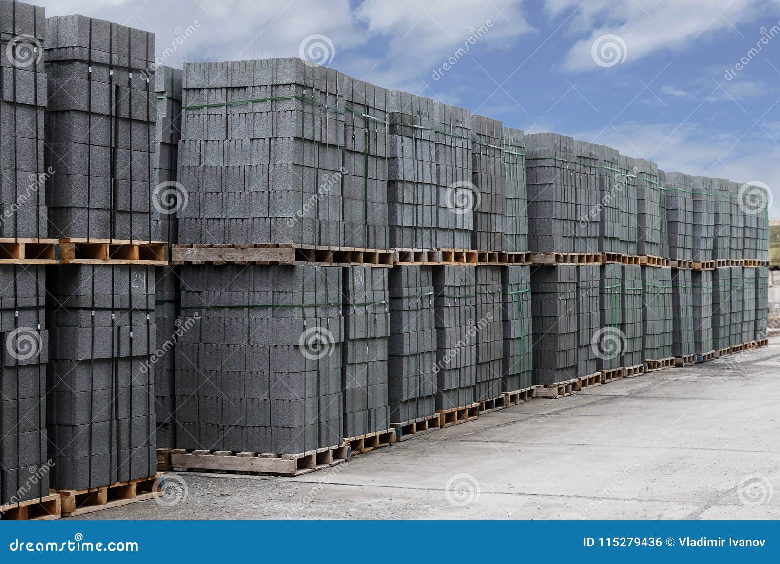 Concrete Blocks before Loading Stock Photo - Image of production ...