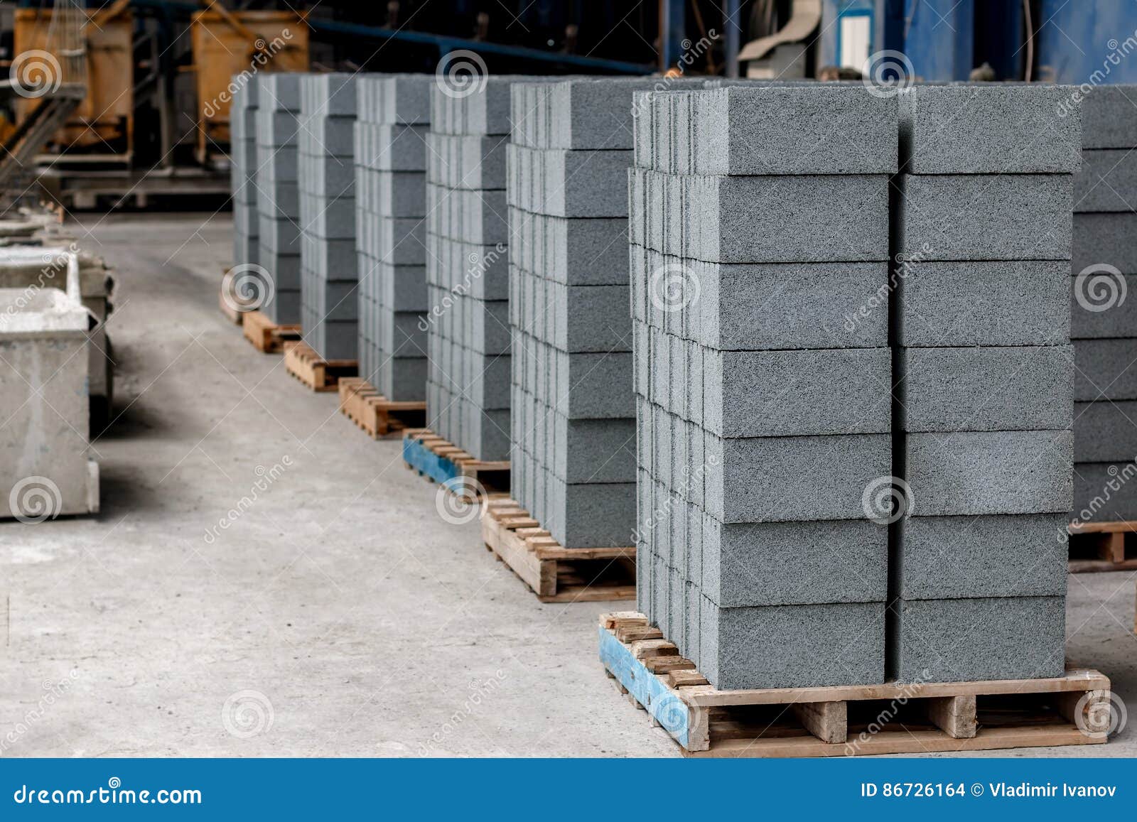 Concrete Blocks before Loading Stock Photo - Image of plant, warehouse ...
