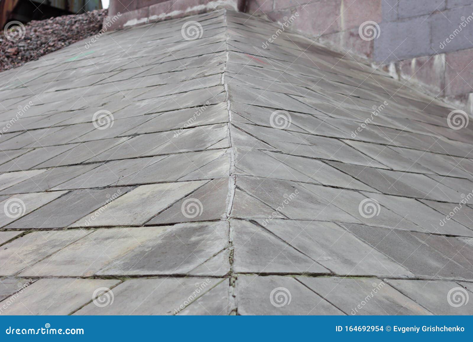 Concrete Blocks Pyramid Urban Geometric Decorative Shape Stock Photo ...